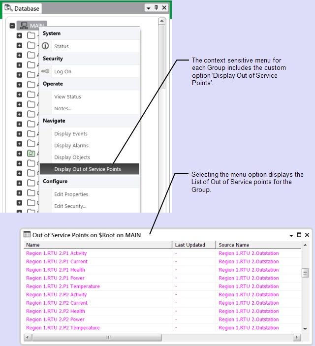 Lists Guide - A Custom Pick Action to Display a List of Out of Service Points (Custom Lists)